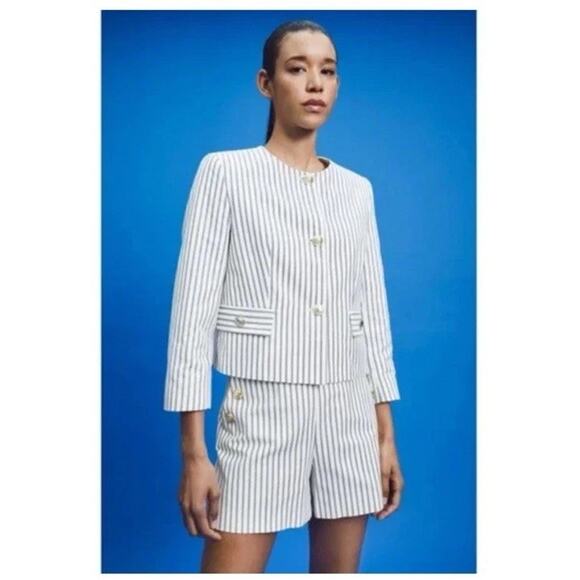 Zara | Jackets & Coats | Zara Striped Short Suit Quiet Luxury Sailor ...